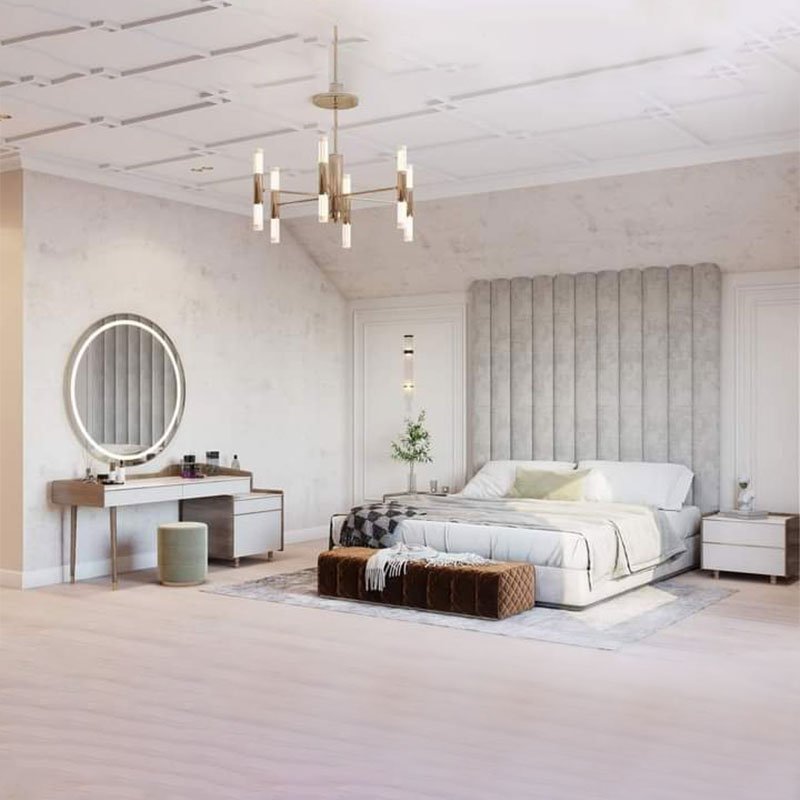 Tranquil Haven Vertical Channel Wall Panel Headboard Bed | Kustom Deco ...