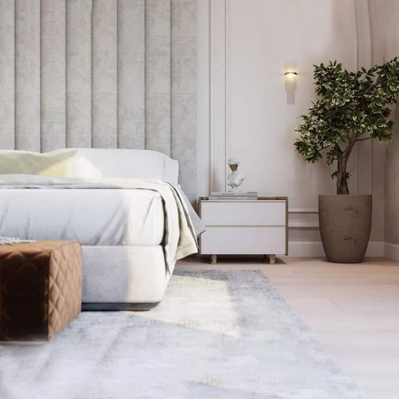 Tranquil Haven Vertical Channel Wall Panel Headboard Bed | Kustom Deco ...