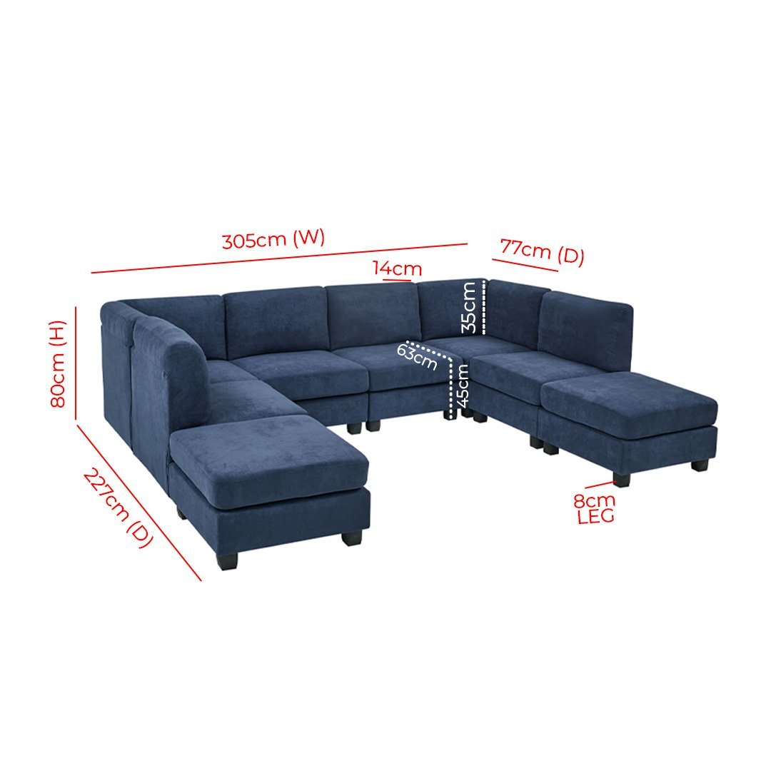 Buy Velvet Grey Modular Sectional Sofa in Dubai - 45% OFF